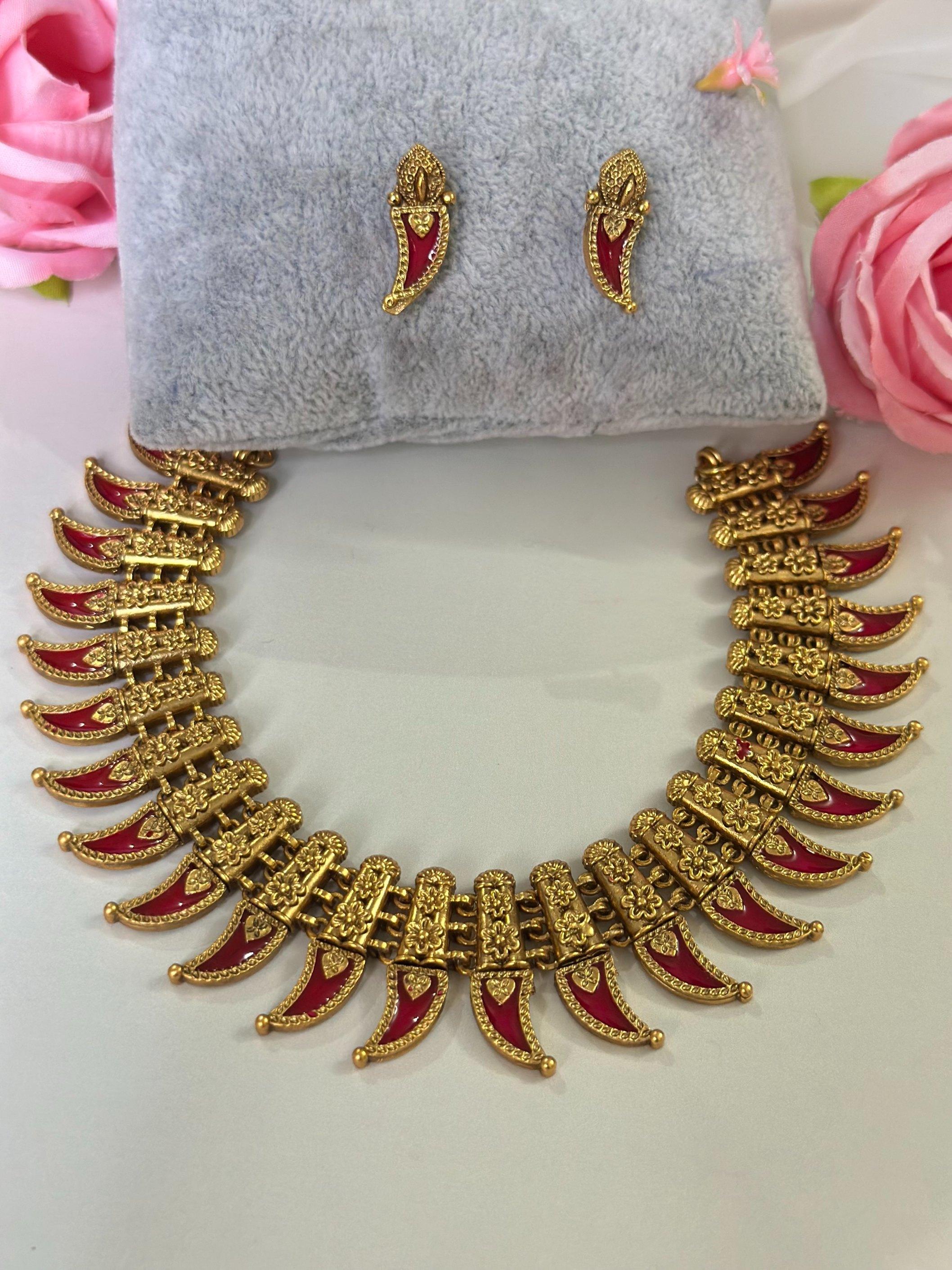 Palakka Necklace-Ruby